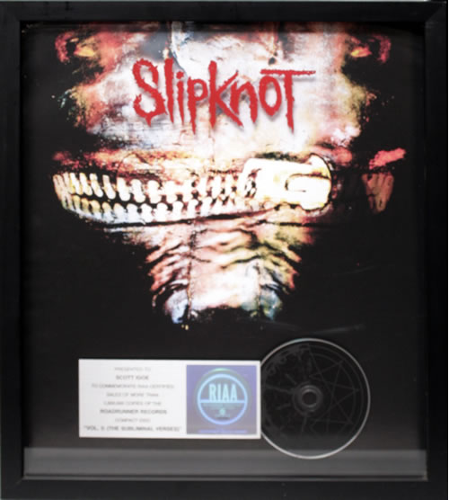 Slipknot Vol. 3: [Subliminal Verses] US award disc (549088)